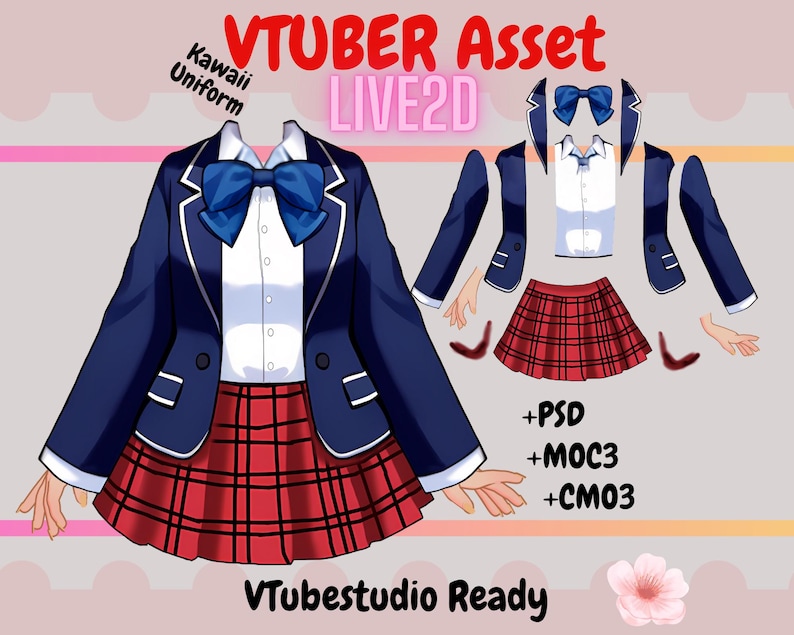 Rigged Kawaii Uniform: Live2d Vtuber Outfit (PSD, MOC3, CMO3). - Etsy