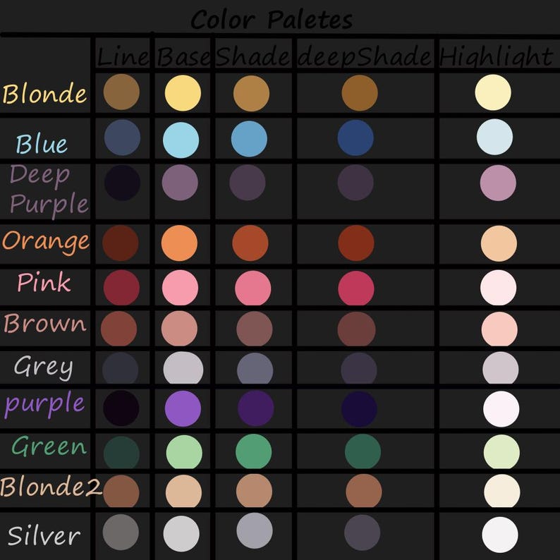 Rigged Ombre Toni Curls Vtuber Hair Asset: 12 Colors (PSD, Moc3, Cmo3 ...