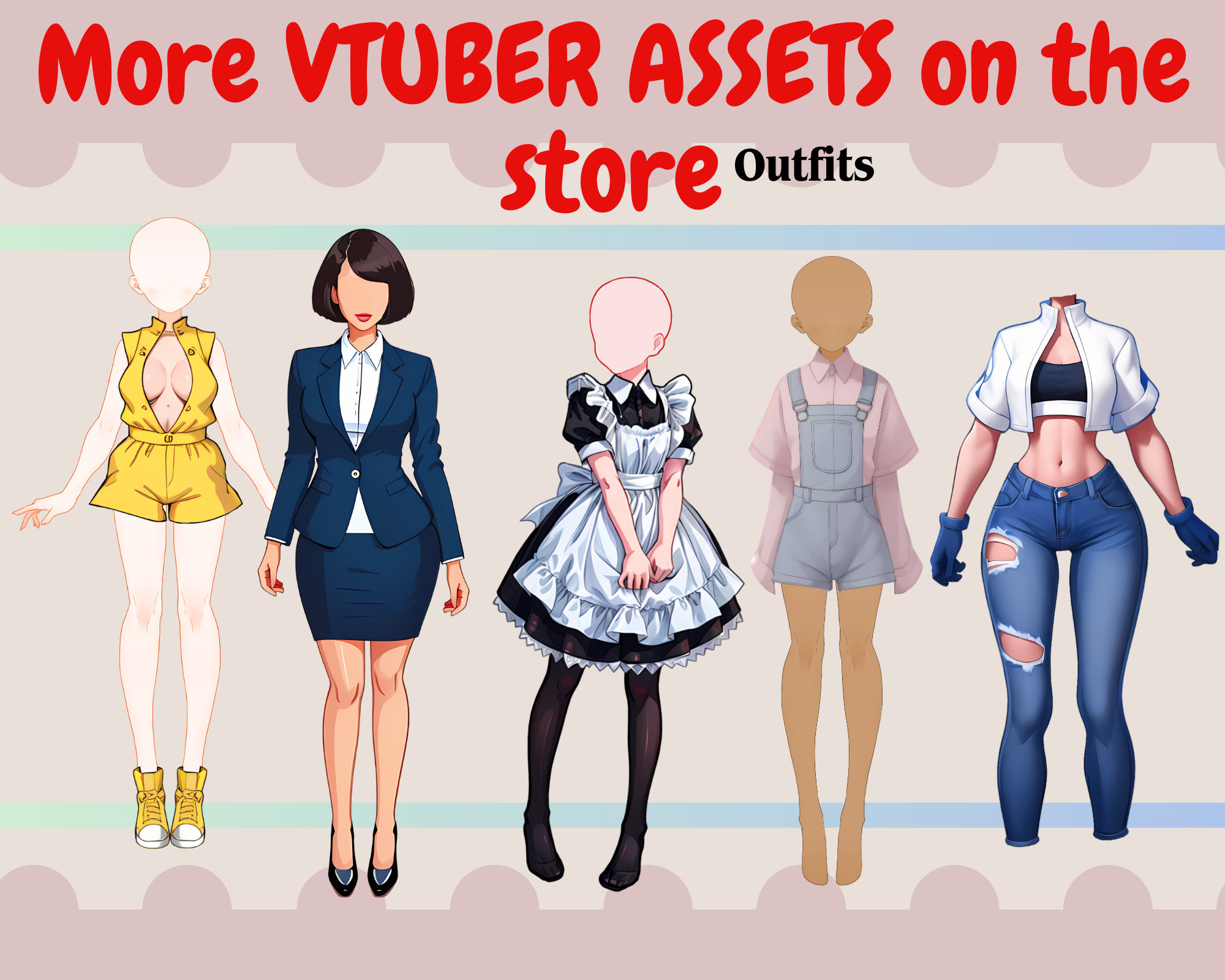 Vtuber Sports Outfit Asset Adopt: Yellow Plaid Skirt (PSD & PNG) - Etsy