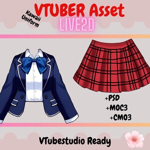 Kawaii Uniform - Rigged Vtuber Outfit| Live2d Rig| Clothing Asset ...