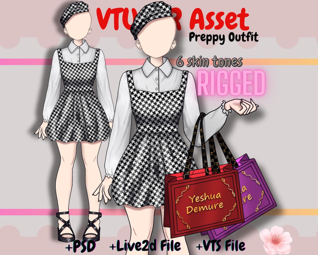 Rigged Preppy Vtuber Outfit: Live2d Asset (PSD, Cmo3, Moc3). - Etsy