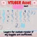 Rigged Vtuber Hair Bow Extensions: 12 Colors (live2d Asset, PNG File ...