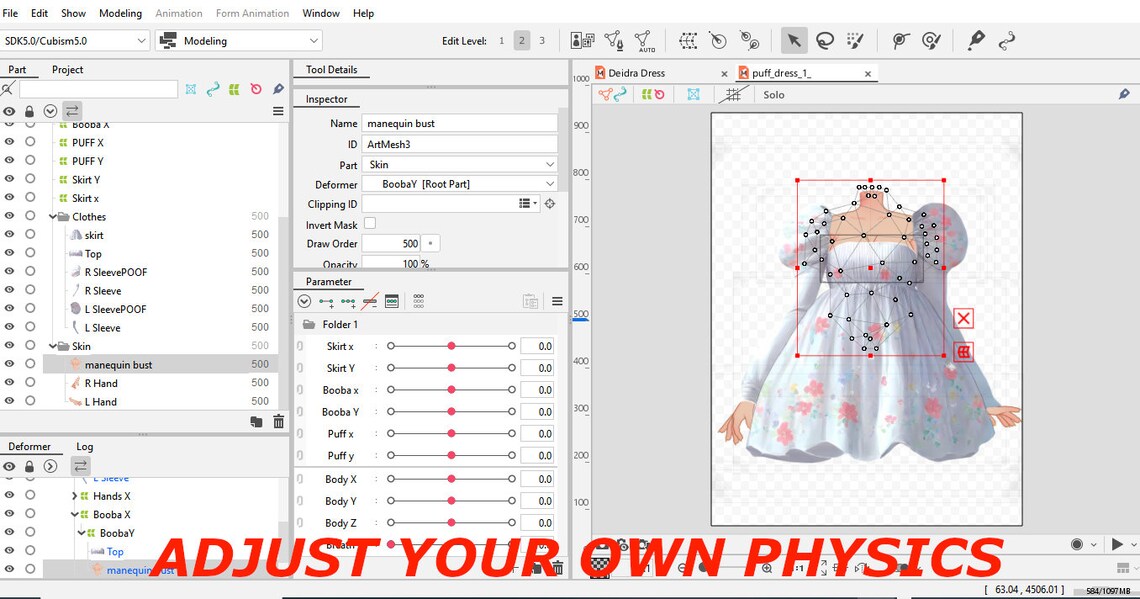 Vtuber Asset Rigged Vtuber Outfit Live2d Rig Clothing Asset Vtuber Clothing Vtuber Dress ...
