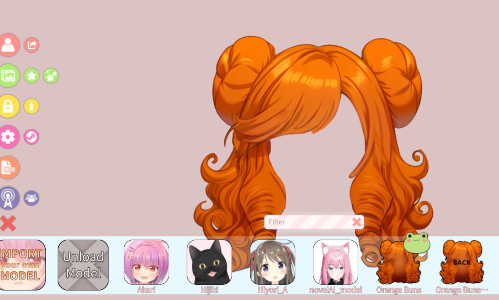 Orange Buns Vtuber Hair Asset: Live2d Rig - Transparent PNG. - Etsy