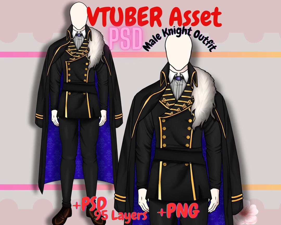 Male Vtuber Asset Outfit |knight Outfit| Clothing Asset| Vtuber ...