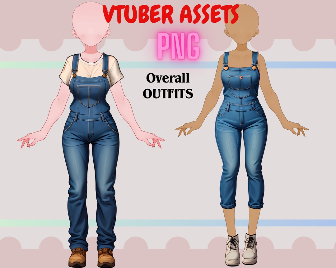 Vtuber Overalls Outfit: Stylish PNG Asset (instant Download). - Etsy