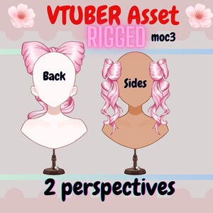 Rigged Vtuber Hair Bow Extensions: 12 Colors (live2d Asset, PNG File ...