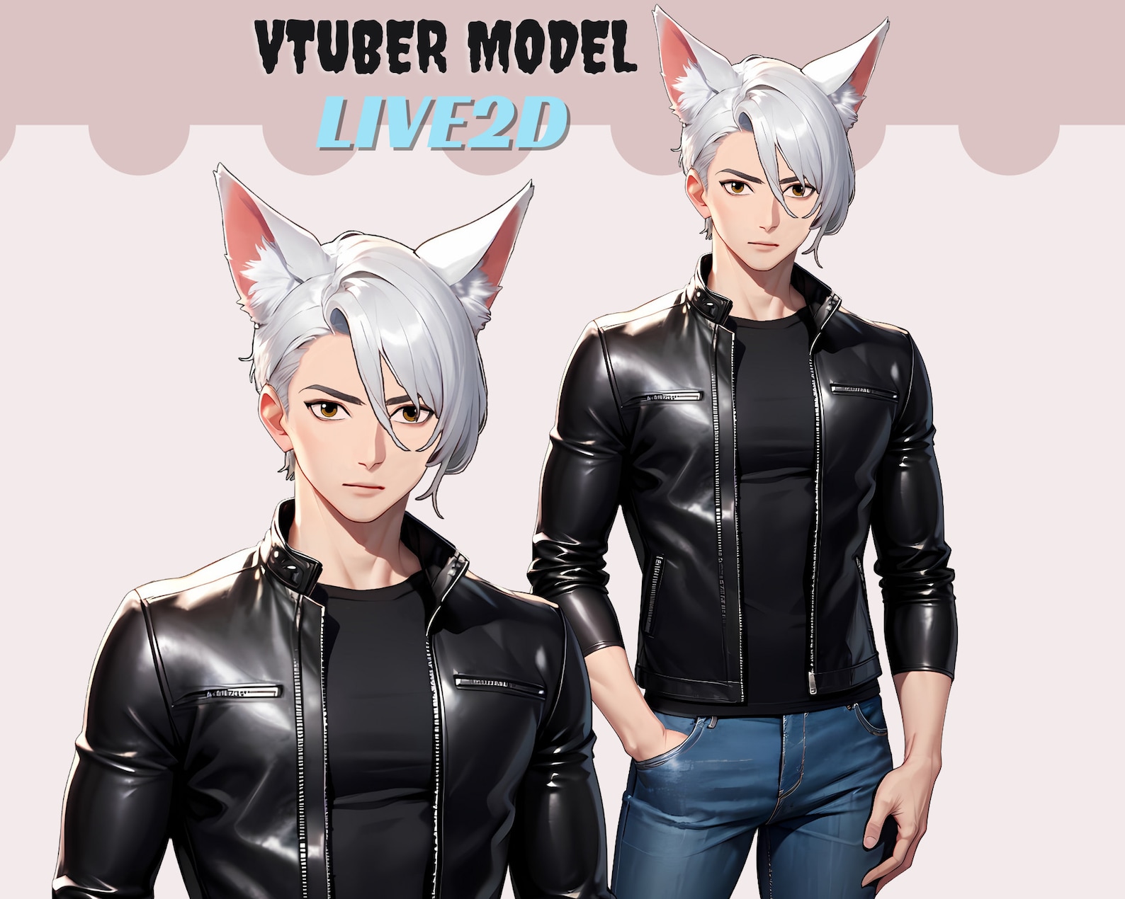 AI Male Vtuber Model Waist up Live2d Rigged, Vtube Studio Ready, Premade Vtuber Model Rigged ...