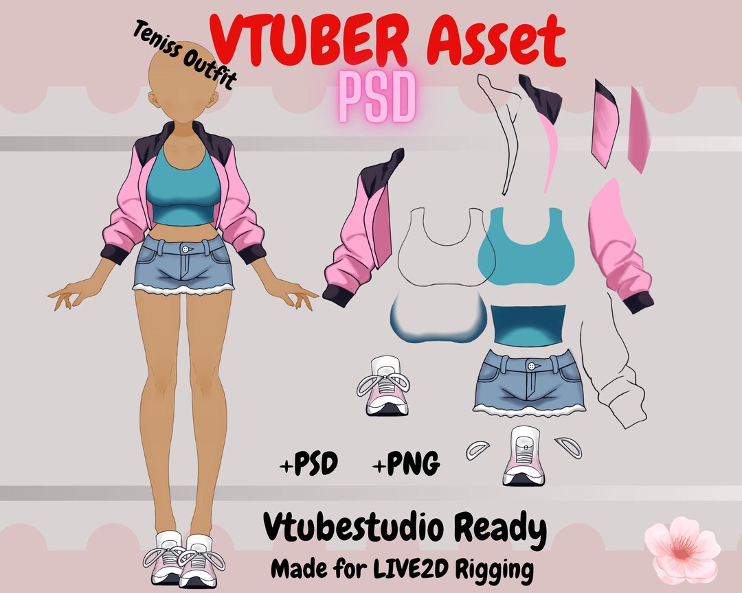 Vtuber Asset PSD - Vtuber Outfit| Clothing Asset| Vtuber Clothing ...