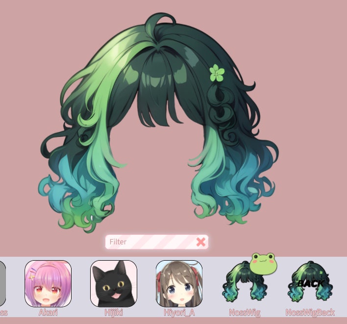 Vtuber Asset Rigged Vtuber Hair Live2d Asset Transparent Background PNG ...