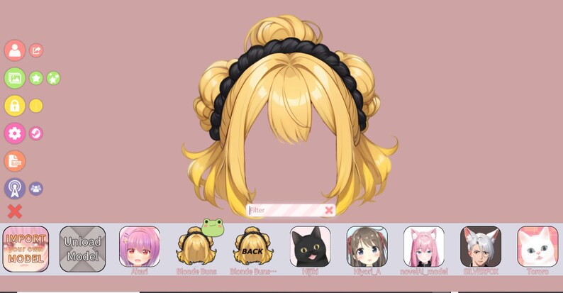 Vtuber Asset Rigged Vtuber Hair Live2d Asset Transparent Background PNG ...