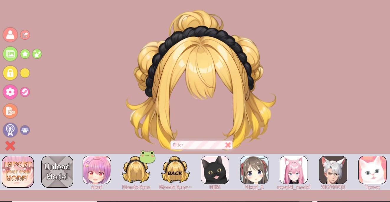 Vtuber Asset Rigged Vtuber Hair Live2d Asset Transparent Background PNG ...