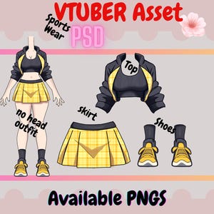 Vtuber Asset - Sports Outfit PSD| Clothing Asset| Vtuber Clothing ...