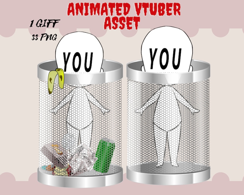 Animated Vtuber Garbage Bin Asset: Twitch Overlay (GIF & PNG). - Etsy