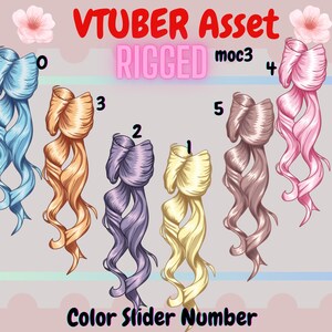 Rigged Vtuber Hair Bow Extensions: 12 Colors (live2d Asset, PNG File ...