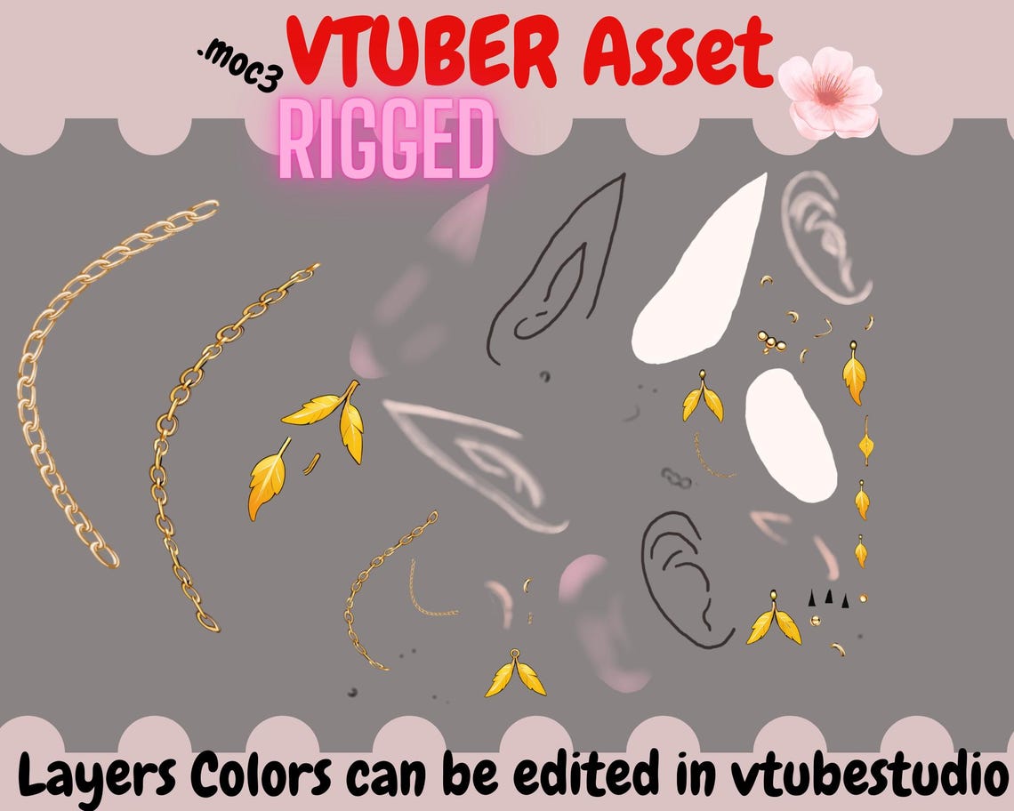 Rigged Leaf Earrings: Magical Vtuber Accessory Asset. - Etsy