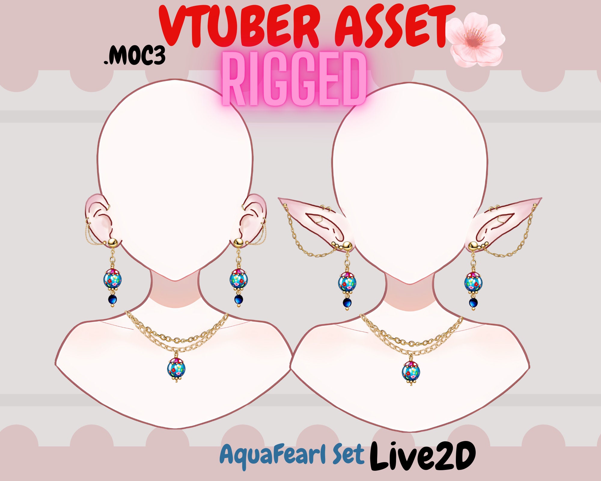 Rigged Vtuber Earrings: Magical Accessory Asset. - Etsy
