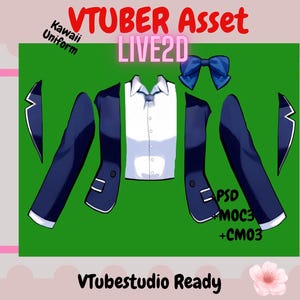 Kawaii Uniform - Rigged Vtuber Outfit| Live2d Rig| Clothing Asset ...