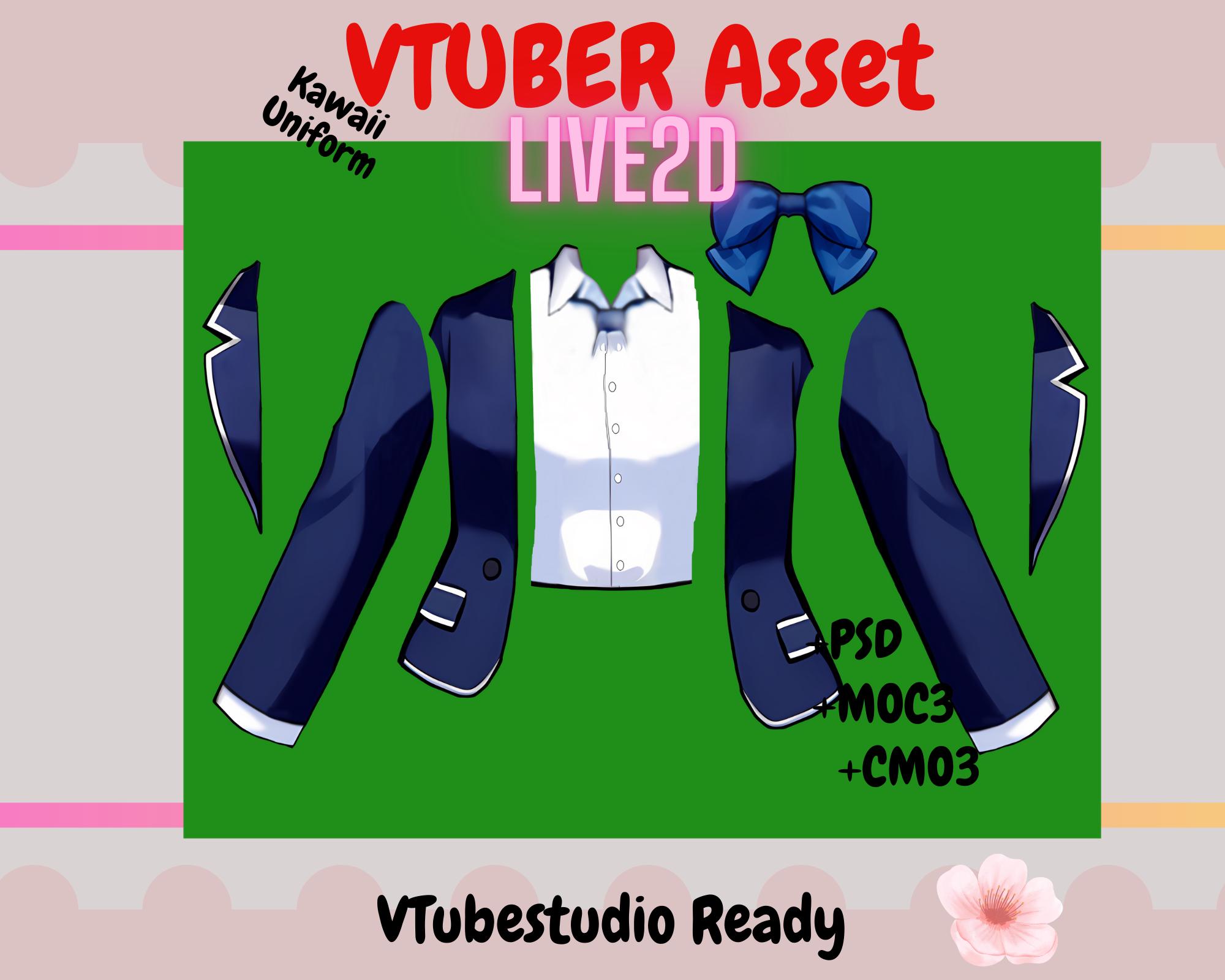 Rigged Kawaii Uniform: Live2d Vtuber Outfit (PSD, MOC3, CMO3). - Etsy