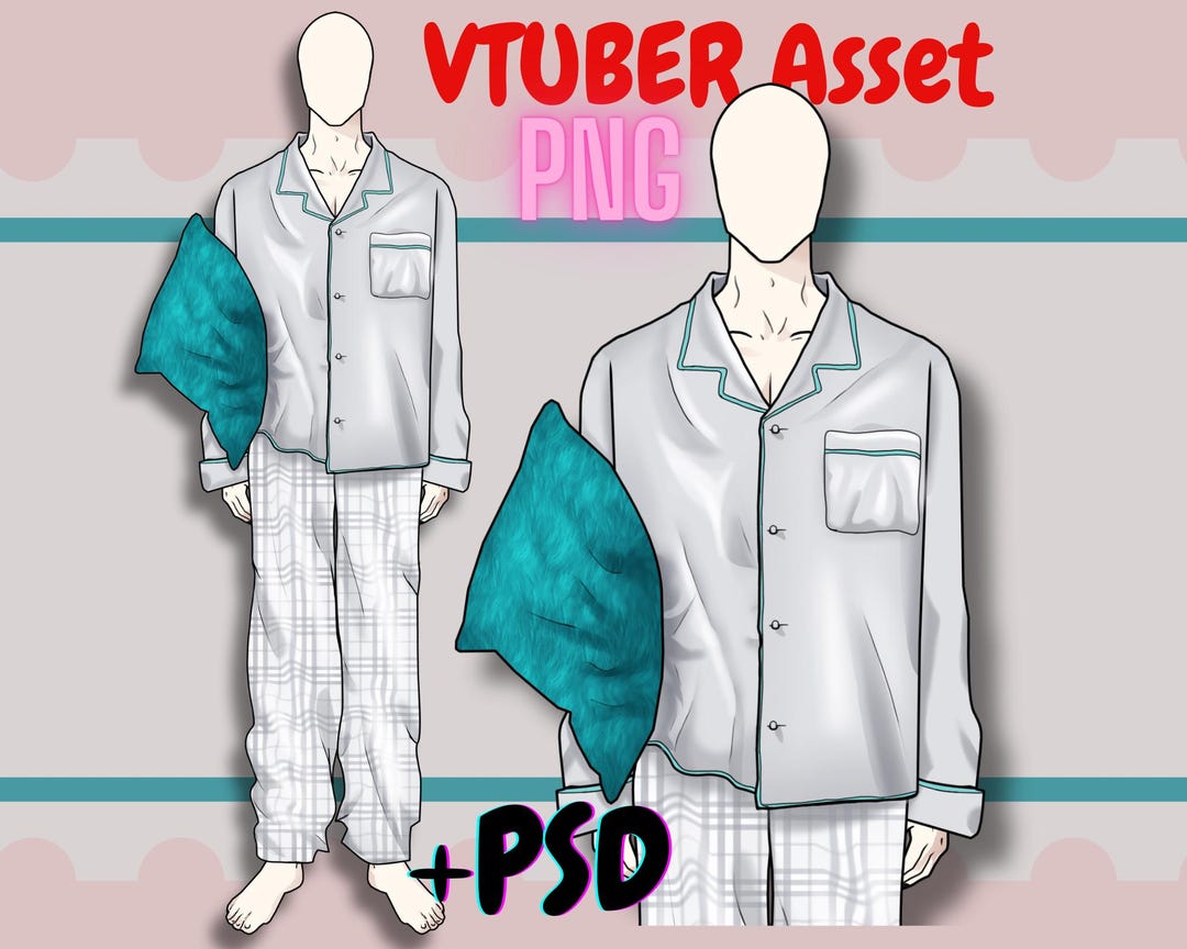 Male Vtuber Asset Outfit |pajamas| Fully Cut Clothing Asset| Vtuber ...
