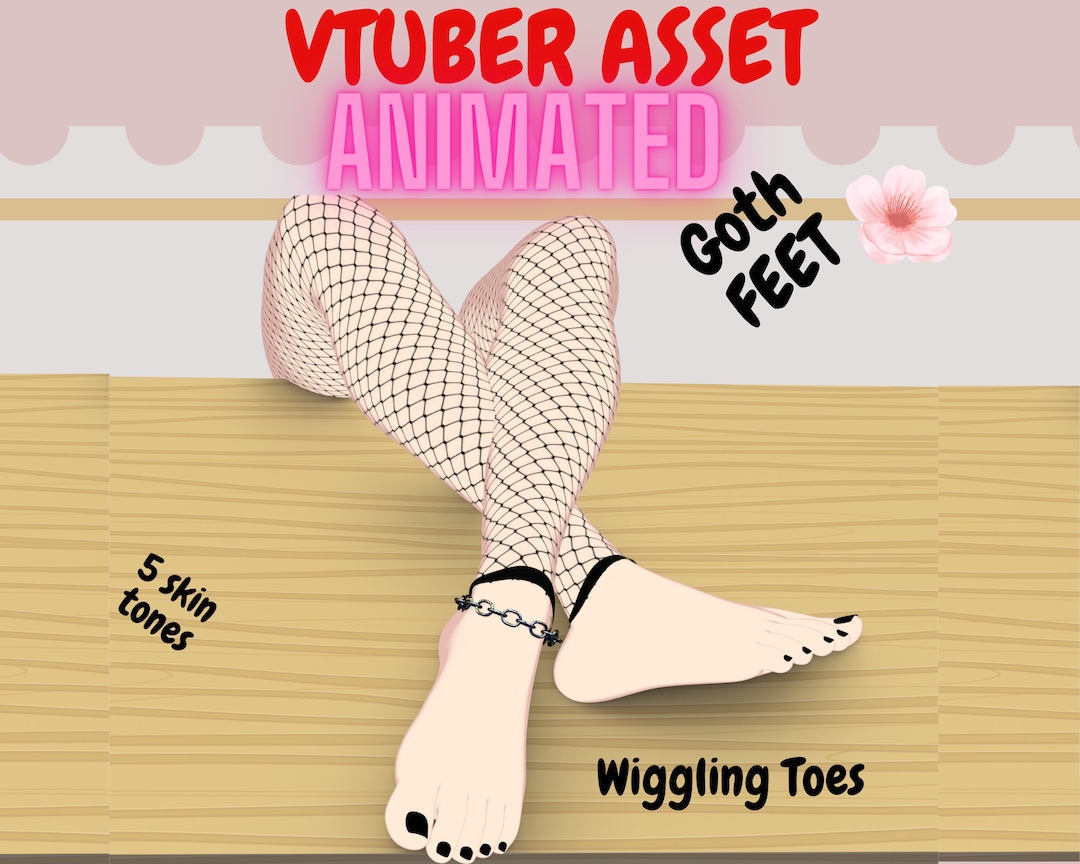 Animated Vtuber Feet Goth Feet Asset Vtuber Asset Feet twitch Redeem ...