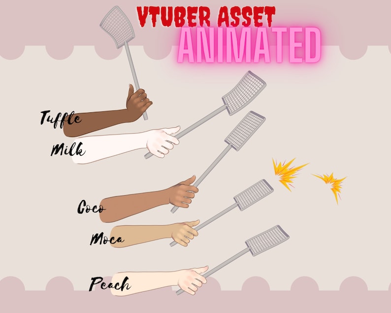 Animated Vtuber Asset Hands Holding Fly Swatter Bonk Gif-twitch Redeem ...