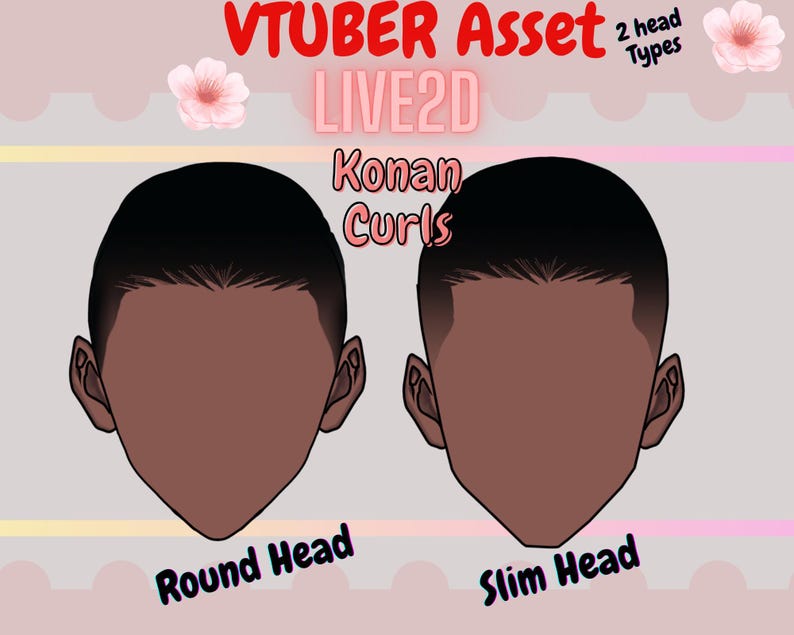 Male Vtuber Asset: Curly Live2d Hair (PSD, PNG, Moc3, Cmo3). - Etsy