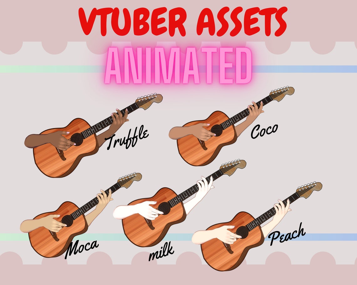 Animated Vtuber Hands Guitar Playing Vtuber Hand Asset musical Vtuber ...