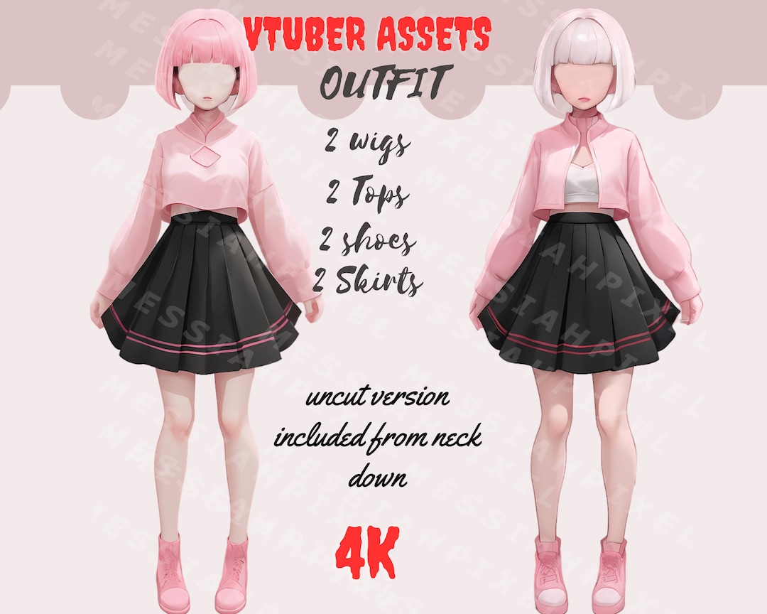 Vtuber Asset - 2 Vtuber Outfit| Clothing Asset| Vtuber Clothing | Transparent Background PNG ...