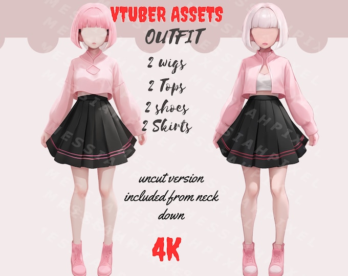 Vtuber Asset Outfit Kawaii Maid Dress Vtuber Maid Dress Vtuber Clothing ...