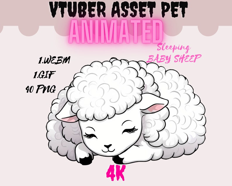 Chibi Sheep Vtuber Pet: Animated Stream Decoration (instant Download ...