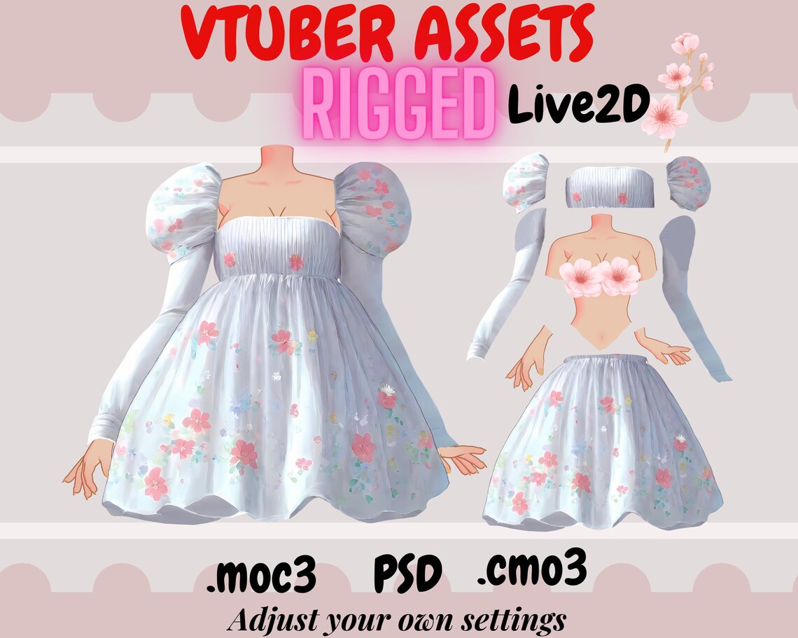 Vtuber Asset Rigged Vtuber Outfit Live2d Rig Clothing Asset Vtuber ...