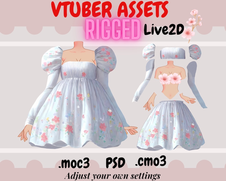 Vtuber Asset Rigged Vtuber Outfit Live2d Rig Clothing Asset Vtuber ...