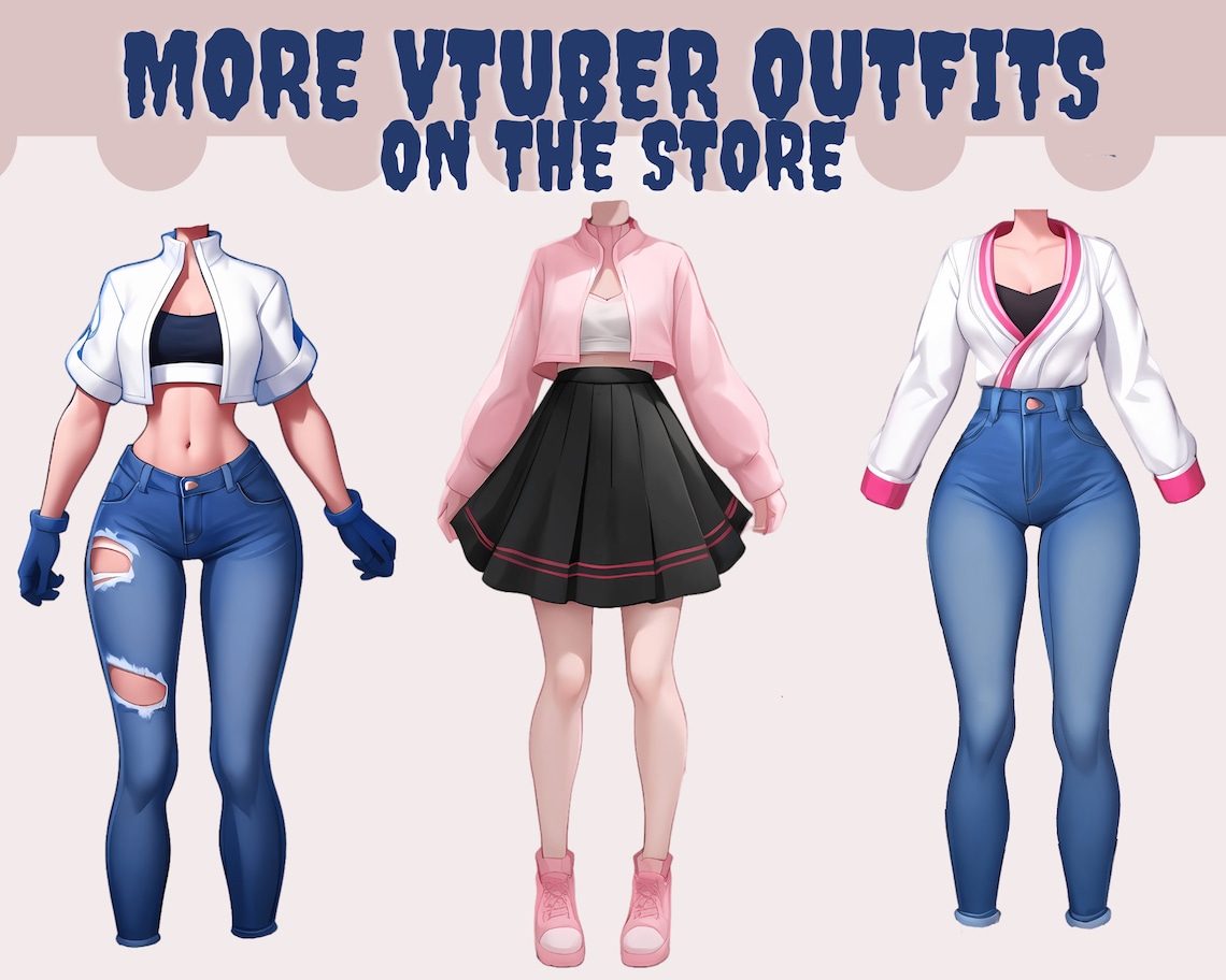 Channel1 rigged Vtuber Asset Outfit Live2d Rig Clothing Asset Vtuber Clothing Vtuber Dress ...