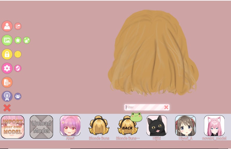 Vtuber Asset Rigged Vtuber Hair Live2d Asset Transparent Background PNG ...