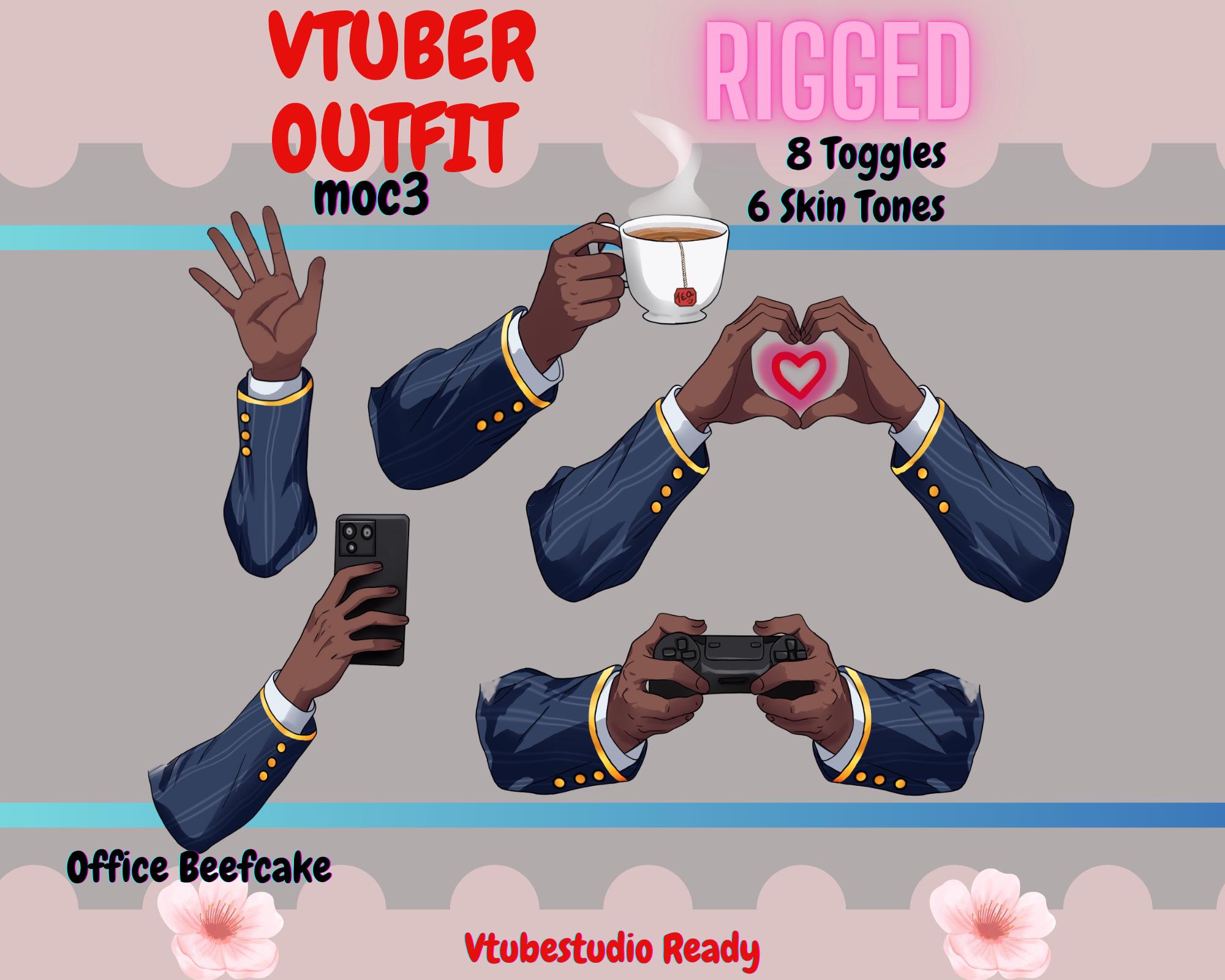 Male Vtuber Office Outfit: Customizable Asset With 8toggles ...