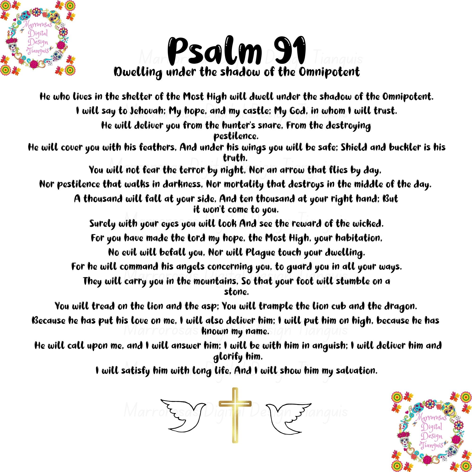 Psalm 91 Png Svg, Digital Prints,bible Psalm,mom Gift,bible Gift,bible ...