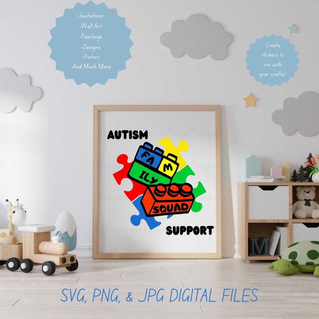 Autism Support Family Squad Png Svg,autism Svg,kid Gift,for Her/him ...