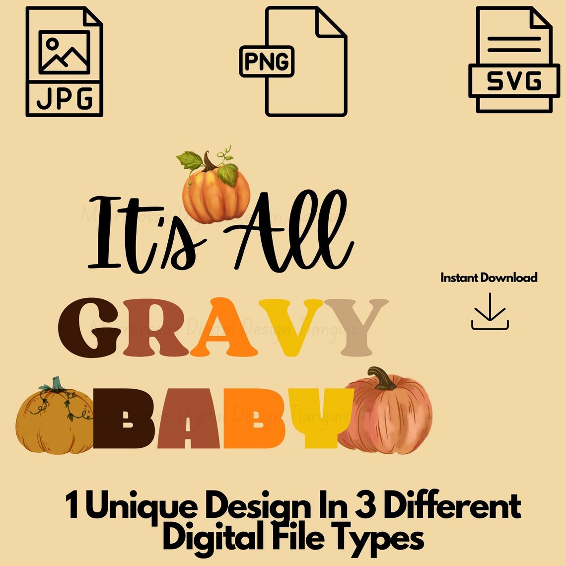 It's All Gravy Baby SVG: Thanksgiving Turkey Season Design (digital ...