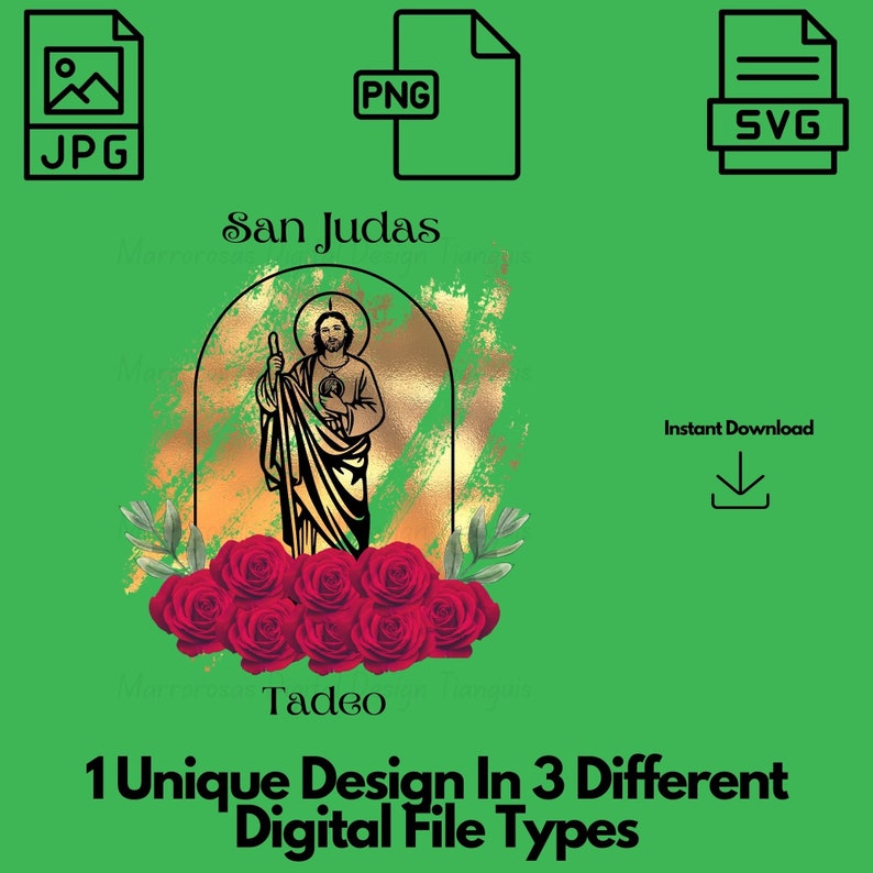 San Judas Tadeo Milagroso Png Jpg, Digital Prints, Religious Png, St ...
