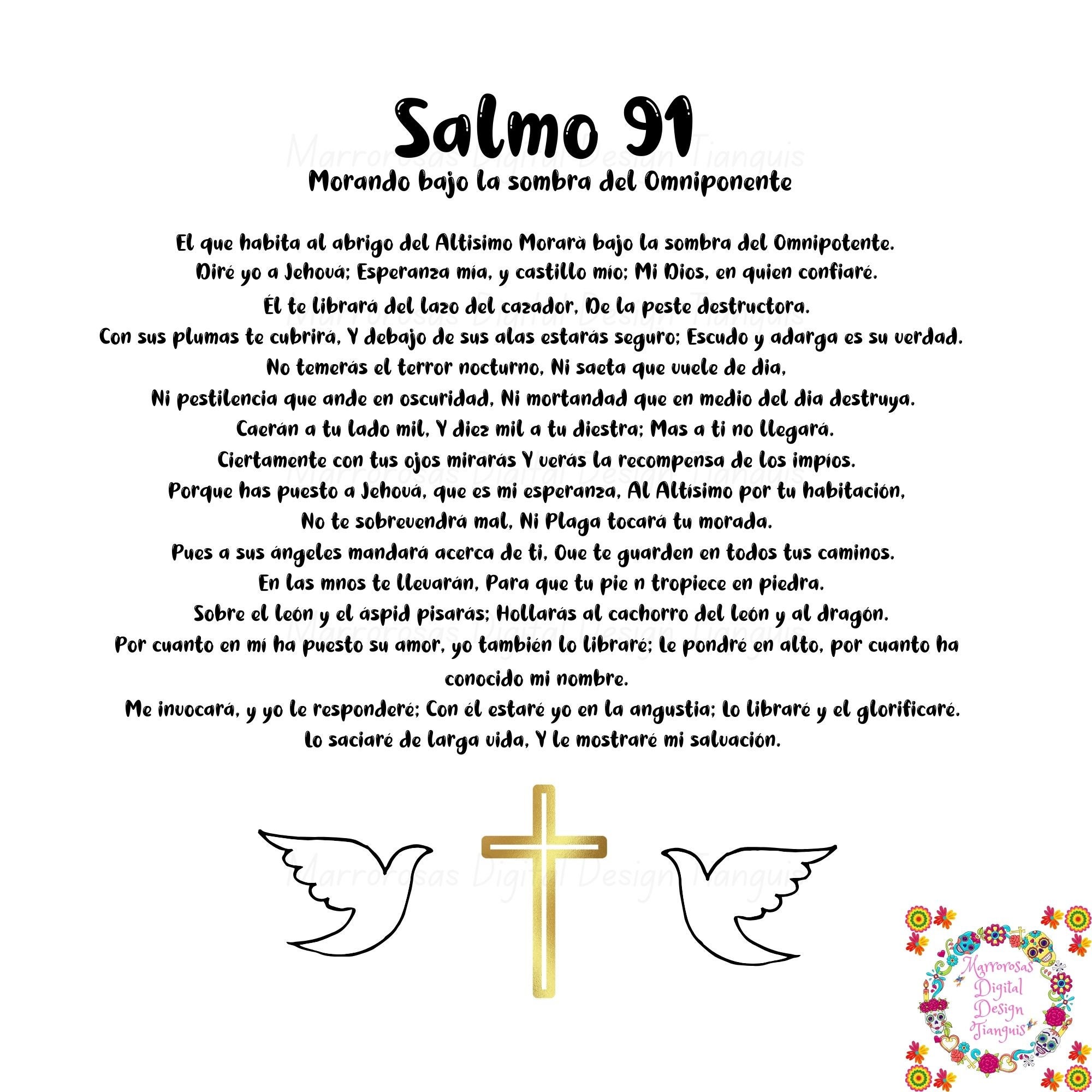 Salmo 91 Png Svg, Digital Prints,bible Psalm,mom Gift,bible Gift,biblia ...