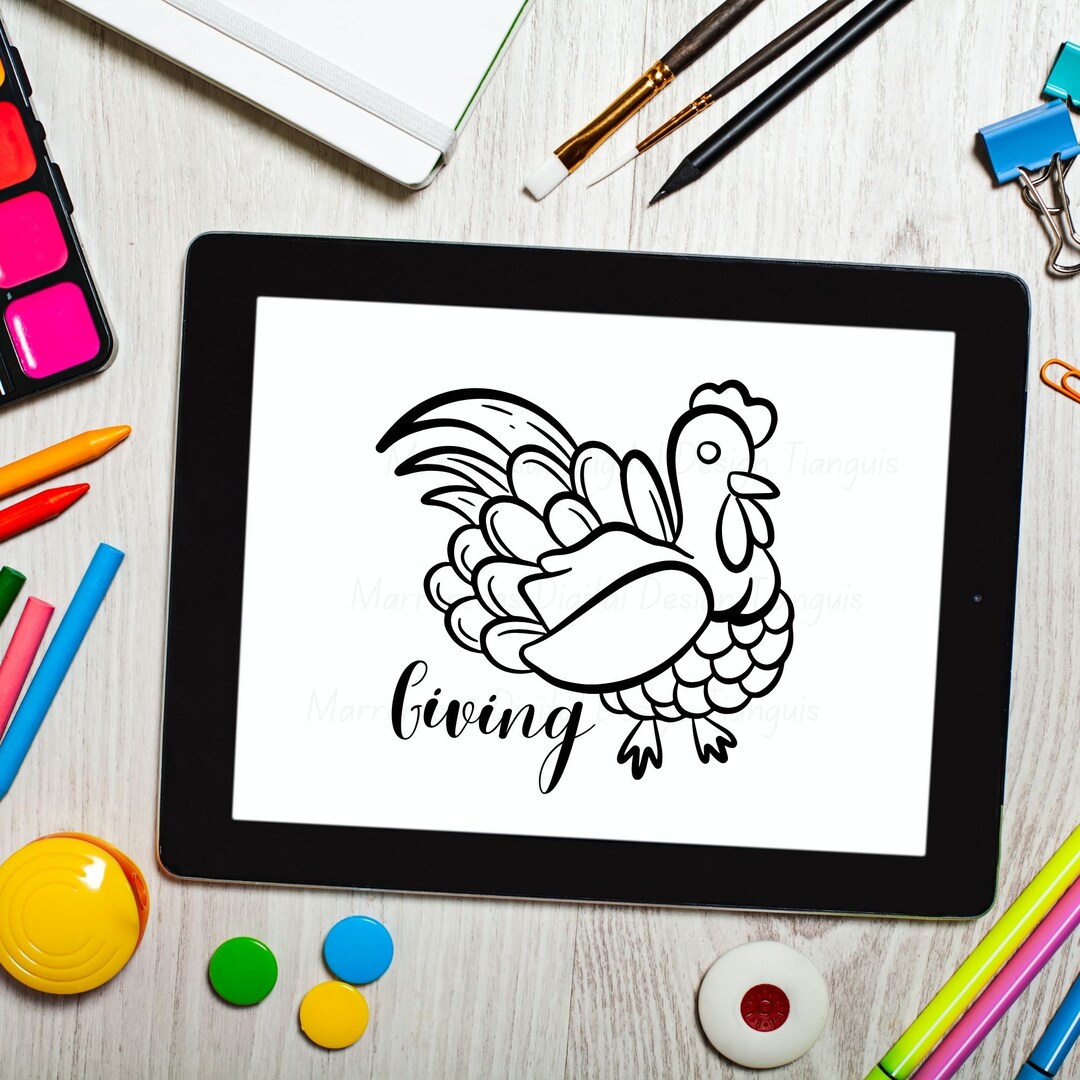 Thanksgiving Kids Coloring Pages Bundle Pdf, Digital Prints,teacher Pdf ...