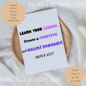 Learn Your Lesson Svg, Learn Your Lesson Svg, Positive Season, Create a ...