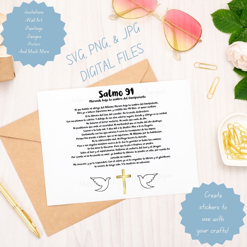 Salmo 91, Digital Prints,bible Psalm,salmo 91 Svg,bible Gift,biblia ...