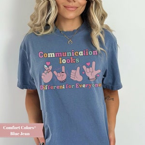 Communication Shirt ASL Interpreter Tee Sign Language Shirt Speech ...