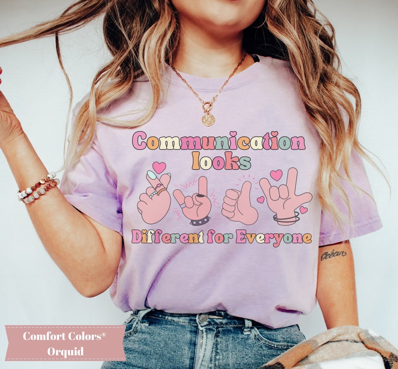 Communication Shirt ASL Interpreter Tee Sign Language Shirt Speech ...
