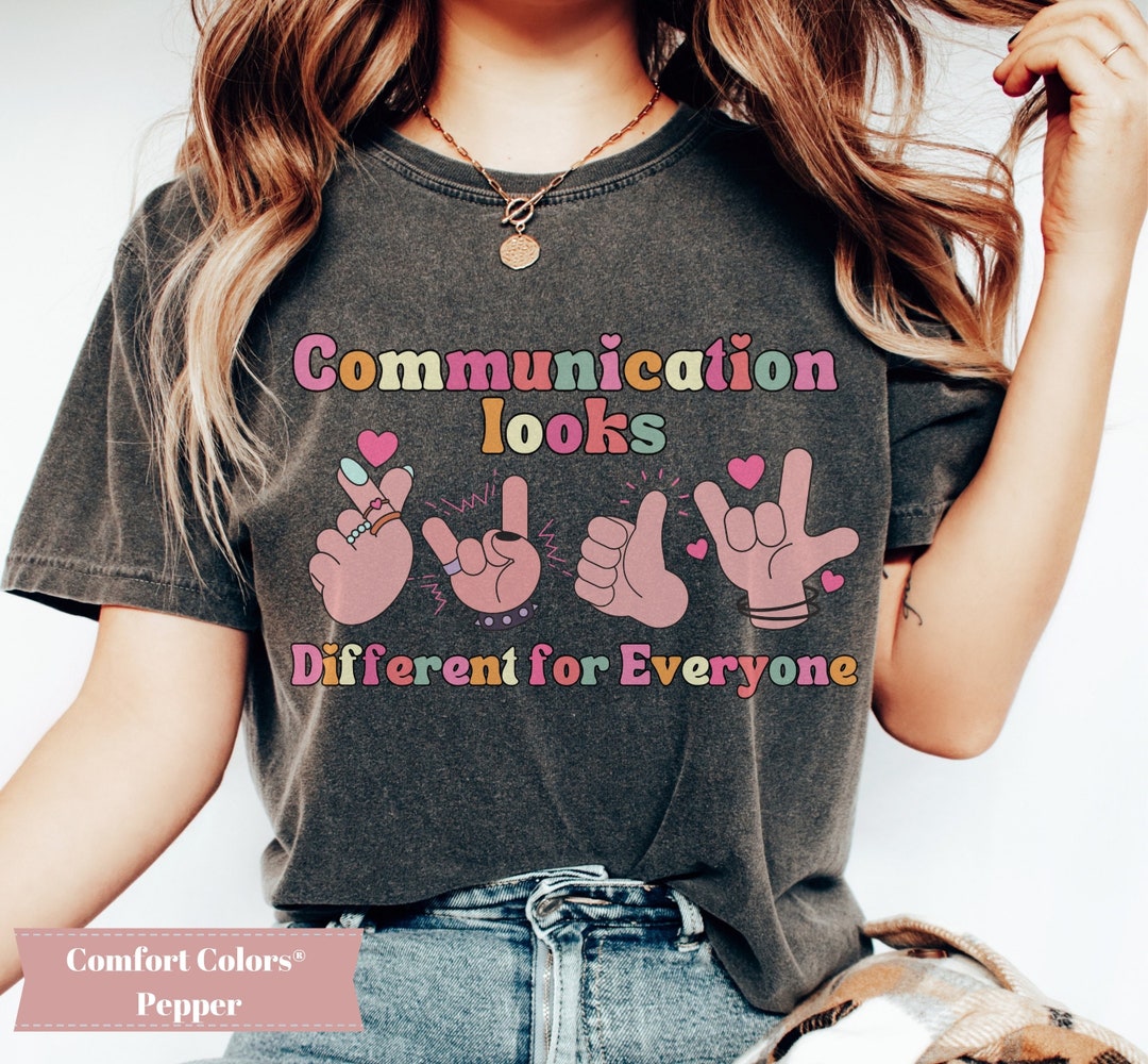 Communication Shirt ASL Interpreter Tee Sign Language Shirt Speech ...