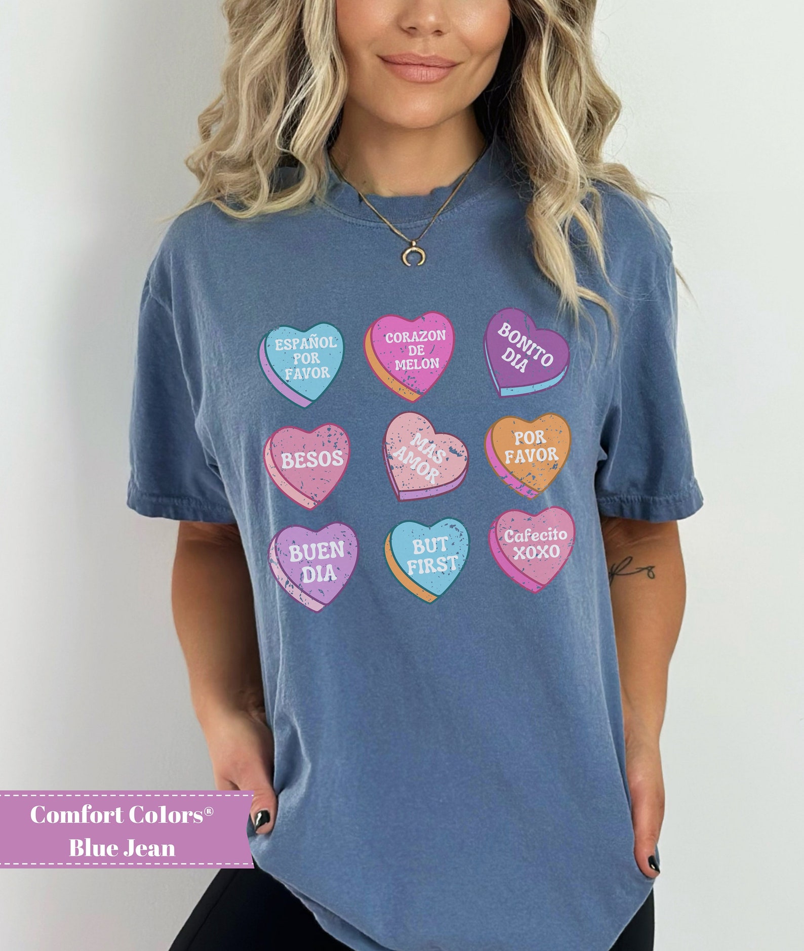Comfort Colors® Spanish Valentine Shirt Candy Hearts Tshirt Spanish ...