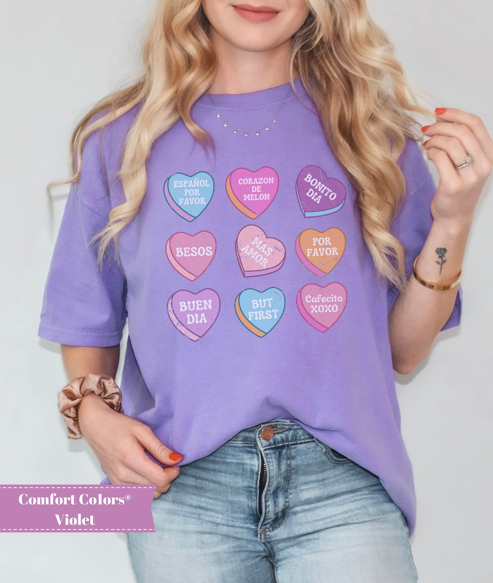 Comfort Colors® Spanish Valentine Shirt Candy Hearts Tshirt Spanish ...