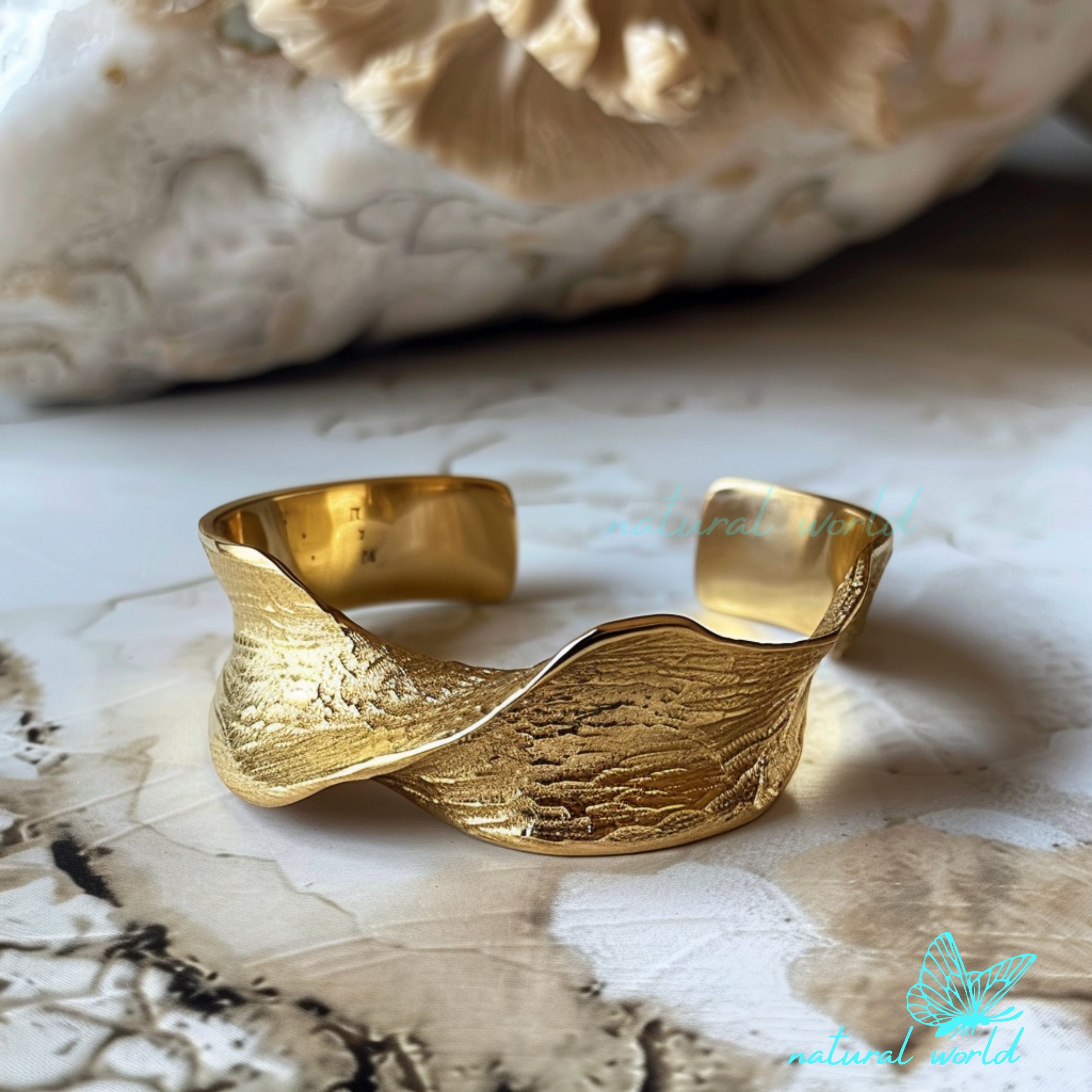 14k Gold Massive Bangle Bracelet, Thick Cuff Bracelet Gold Extra Large ...
